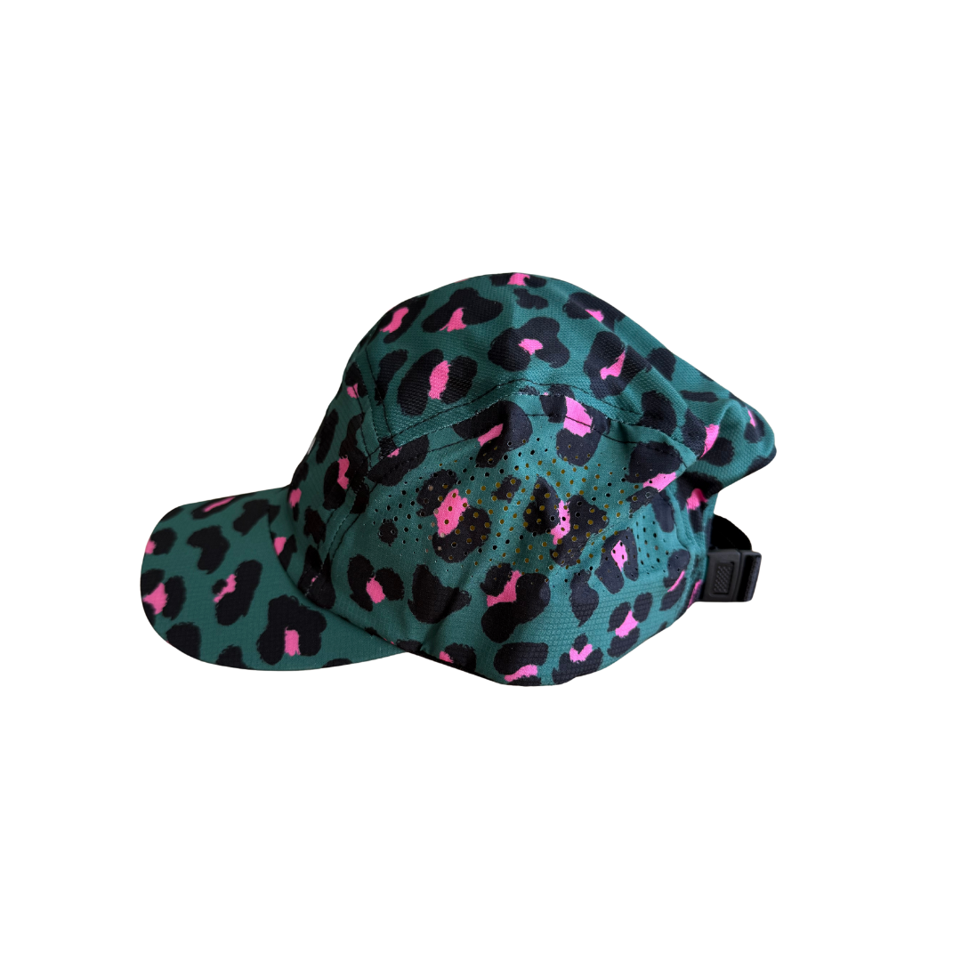 ''Get spotted'' dark green pink leopard print unisex cap – Happystride