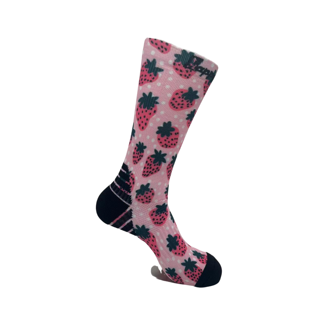 ''Pump up the jam'' cool colourful strawberry running & fitness unisex ...