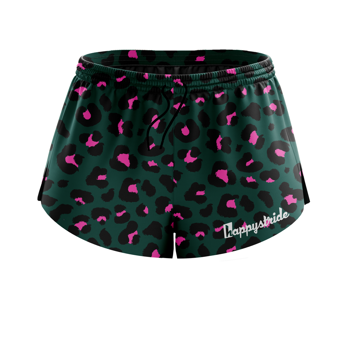 "Get spotted" hunters cool dark green leopard print running racer ...