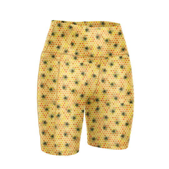 ''Bee yourself'' cool colourful fun bright running & fitness bee shorts ...