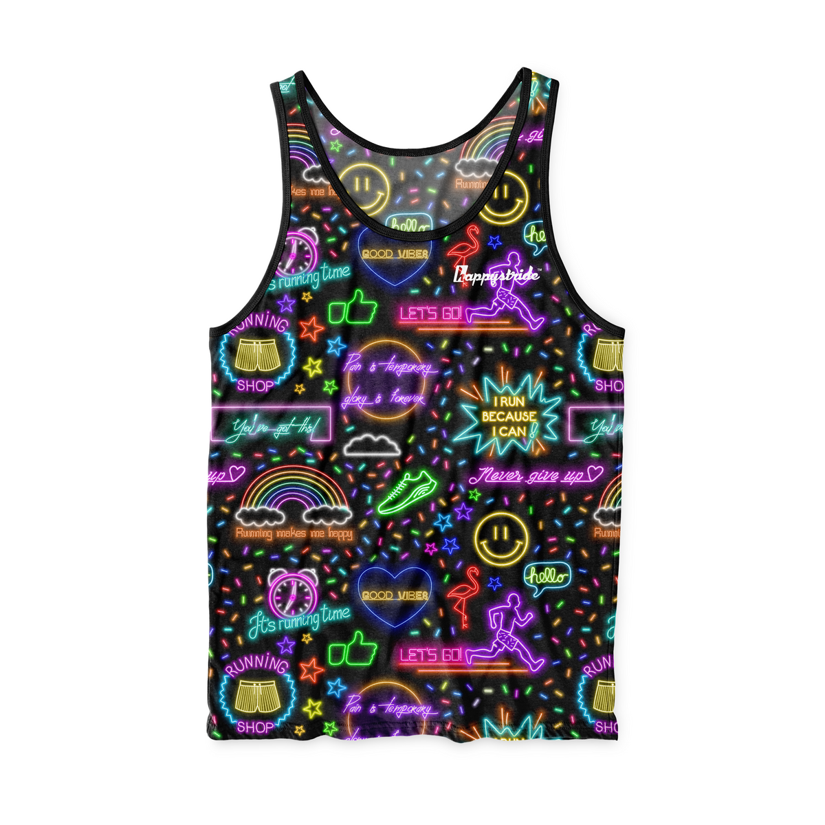 ''Glow & go'' cool colourful bright running & fitness unisex vest ...