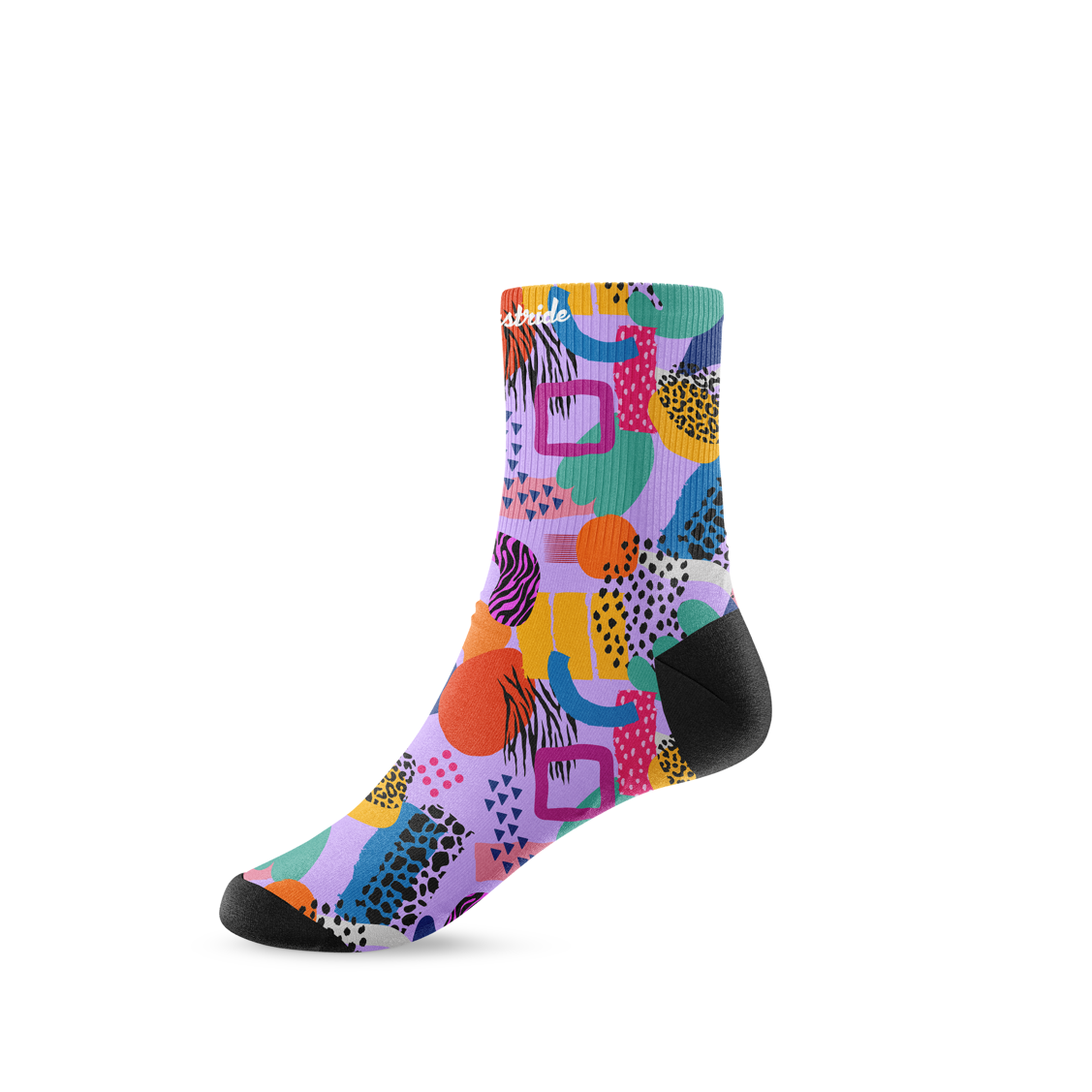 ''We like to party" colourful purple running & fitness unisex mid socks ...