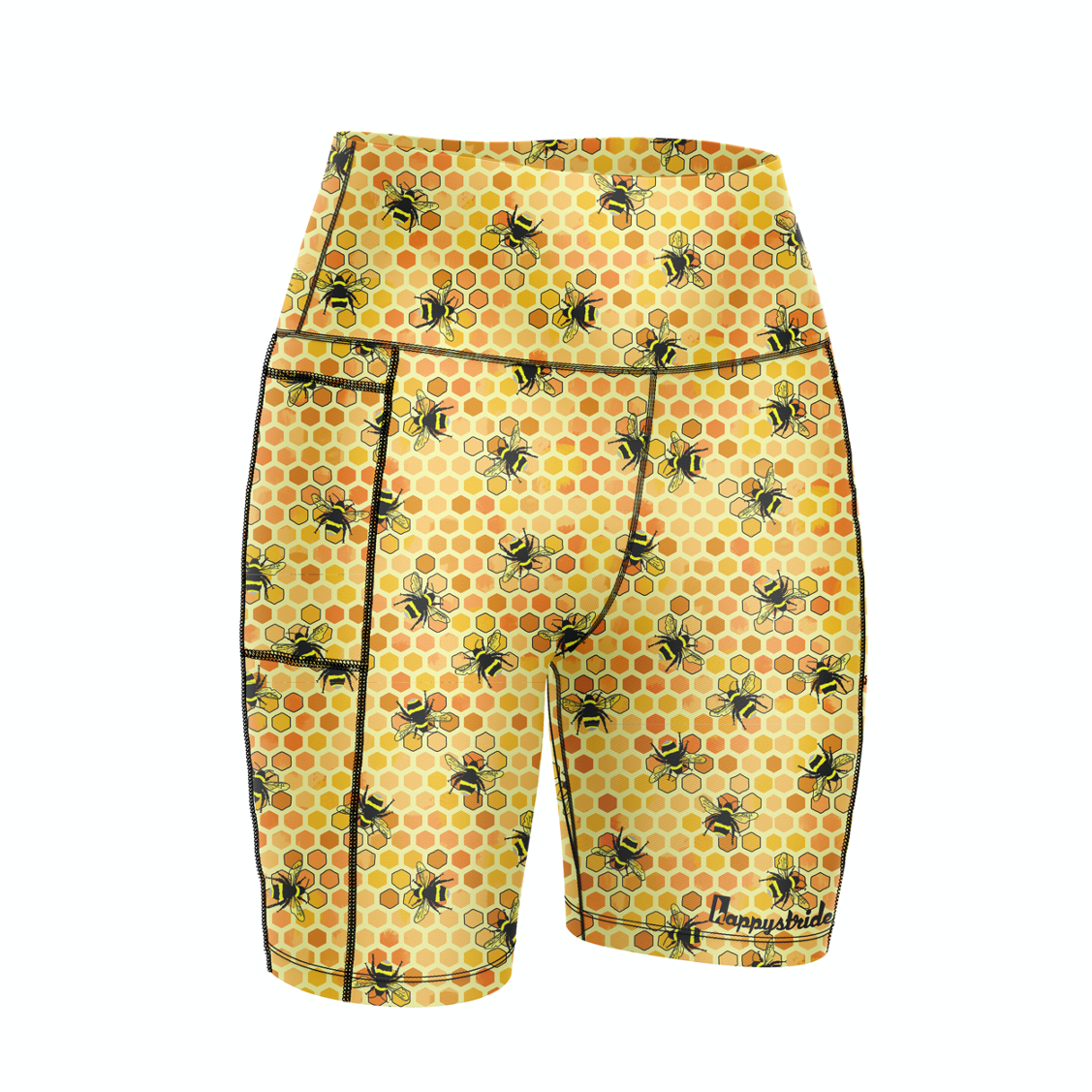 ''Bee yourself'' cool colourful fun bright running & fitness bee shorts ...