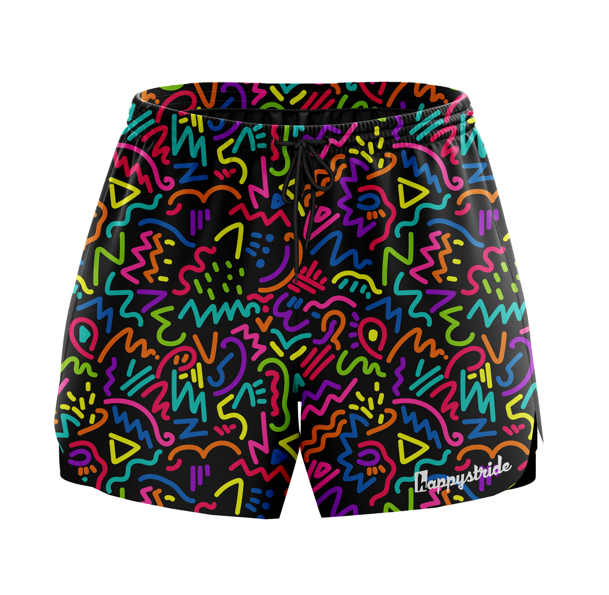 ''Disco doodle'' black cool colourful fun unisex 2-in-1 running ...